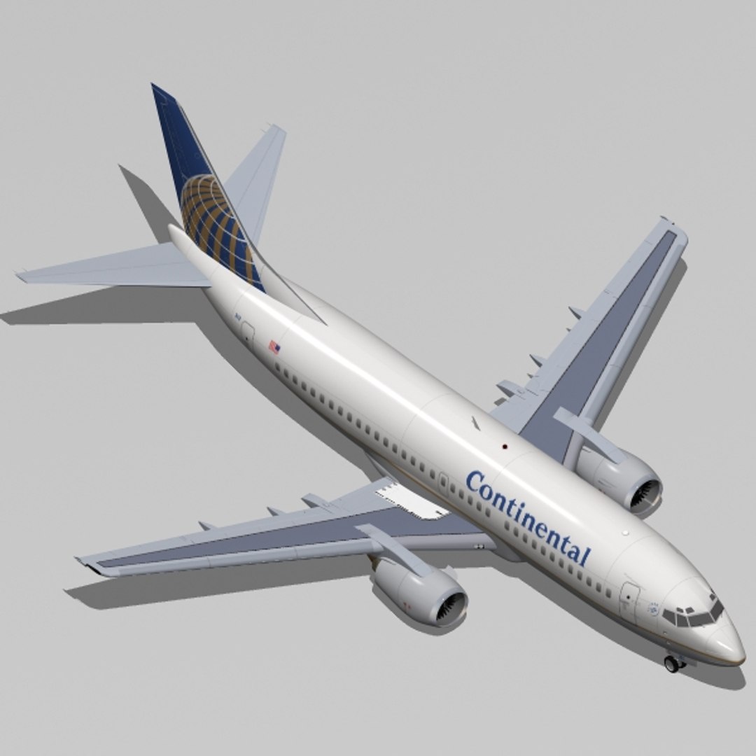 B 737-300 Continental Airlines 3d Max