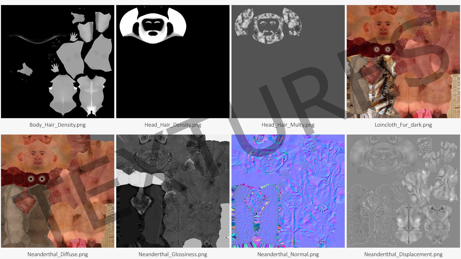 Sitting Neanderthal Fur 3D - TurboSquid 2092160