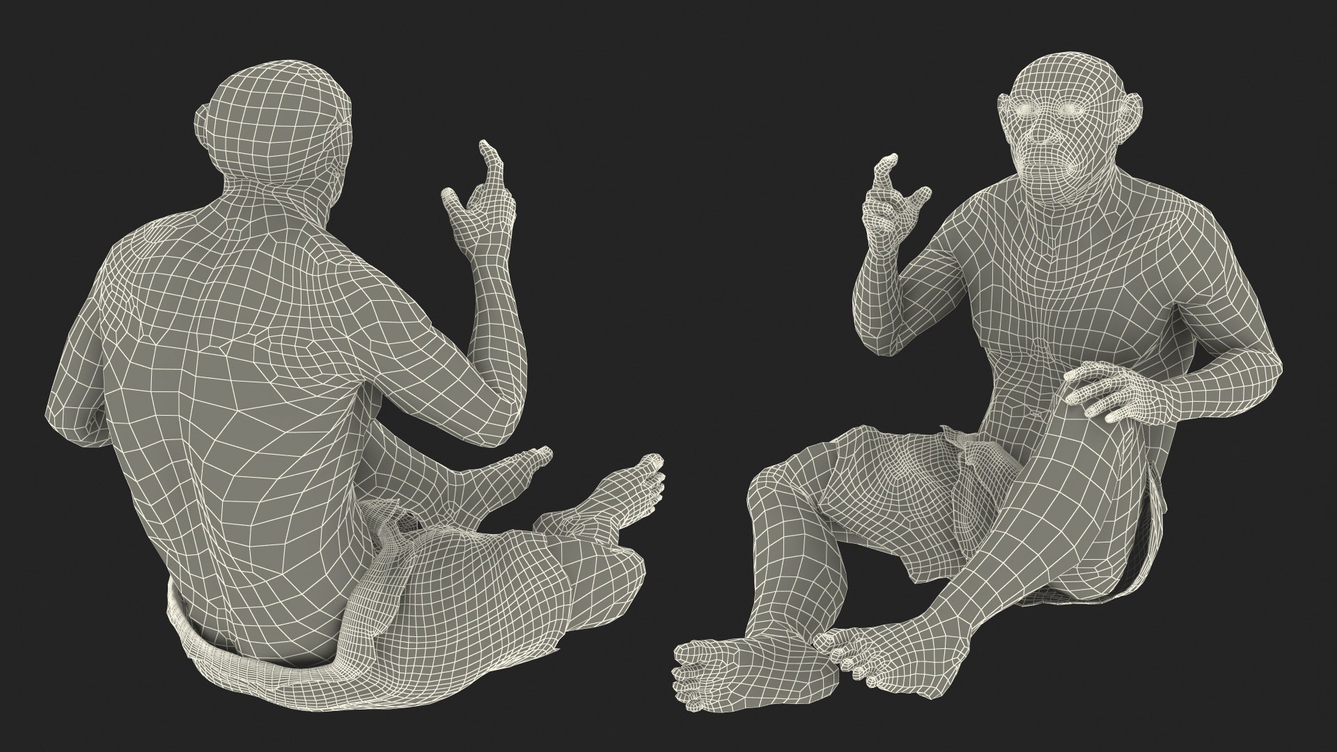 Sitting Neanderthal Fur 3D - TurboSquid 2092160