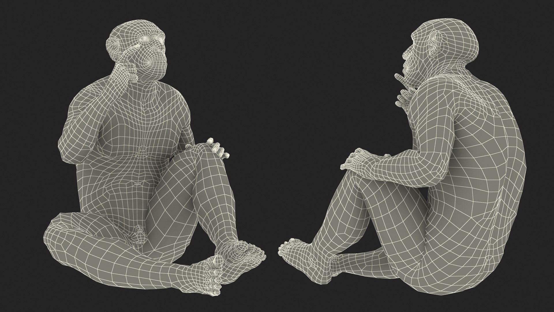 Sitting Neanderthal Fur 3D - TurboSquid 2092160
