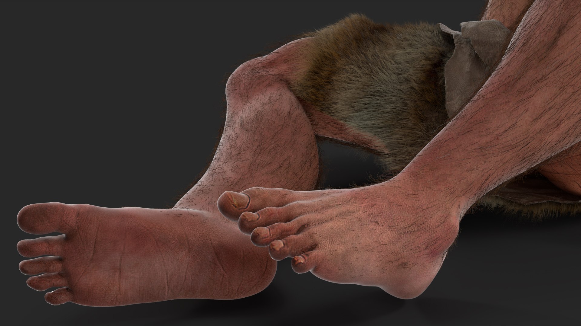 Sitting Neanderthal Fur 3D - TurboSquid 2092160