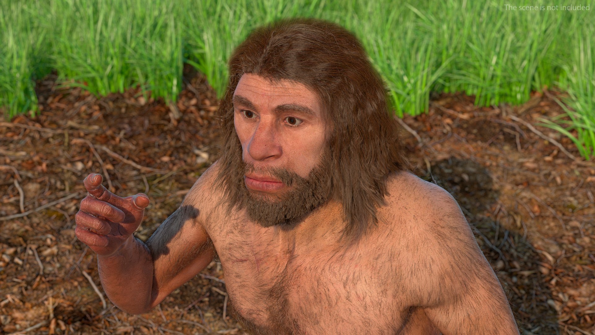 Sitting Neanderthal Fur 3D - TurboSquid 2092160