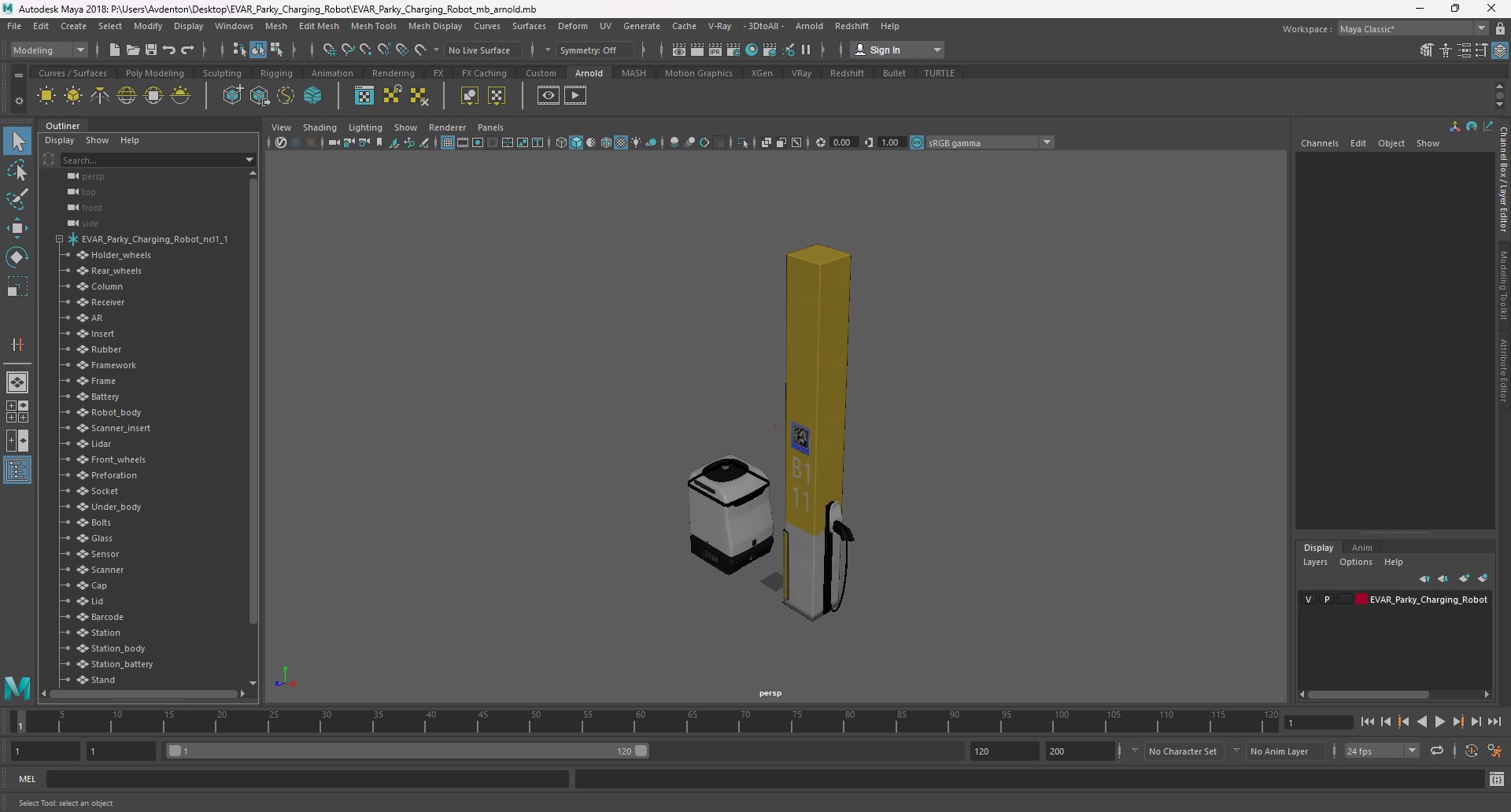 EVAR Parky Charging Robot 3D Model - TurboSquid 2310360