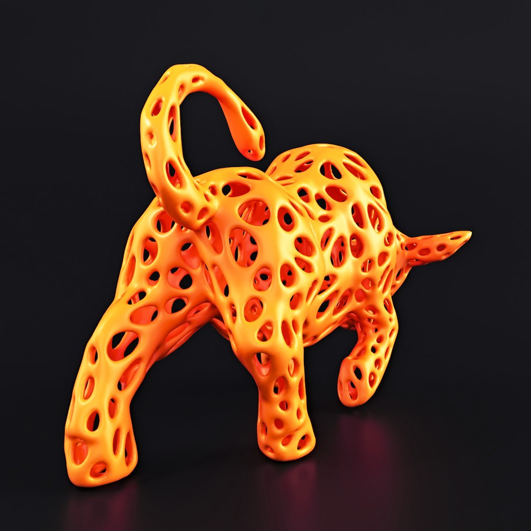3D Bull Wireframe - TurboSquid 1284597