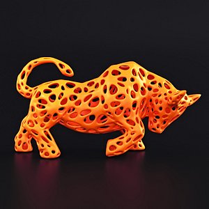 3D Bull Wireframe V2 - TurboSquid 1285375
