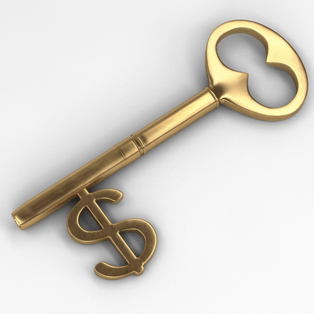 key dollar sign 3d model