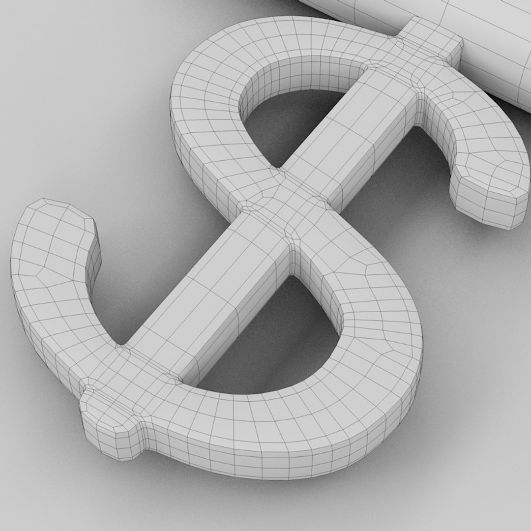Key Dollar Sign 3d Model