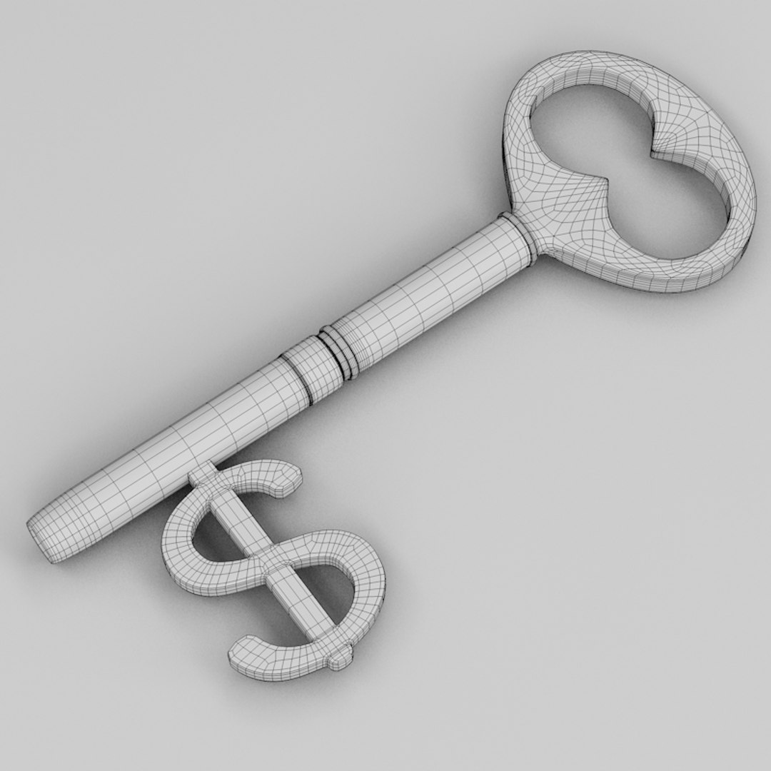 Key Dollar Sign 3d Model