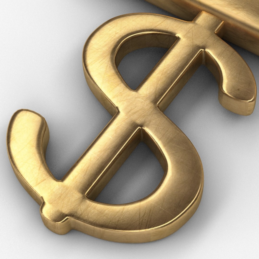Key Dollar Sign 3d Model