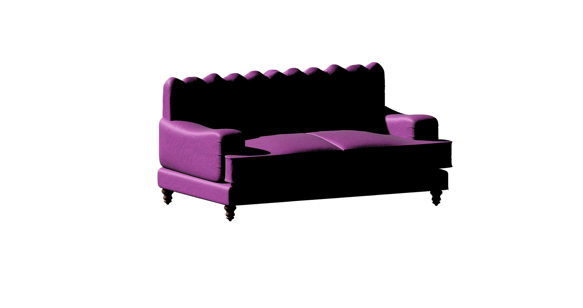 Purple basic capitone sofa 3D model - TurboSquid 1985260