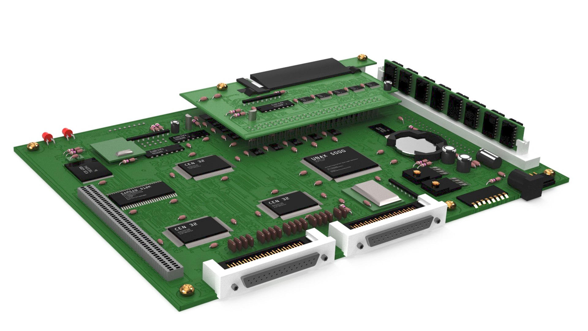 3d 3ds Electronic Circuit Board