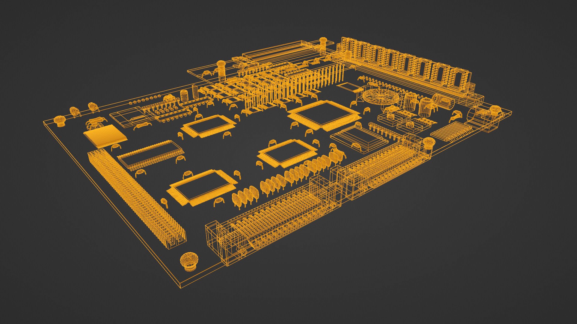 3d 3ds Electronic Circuit Board