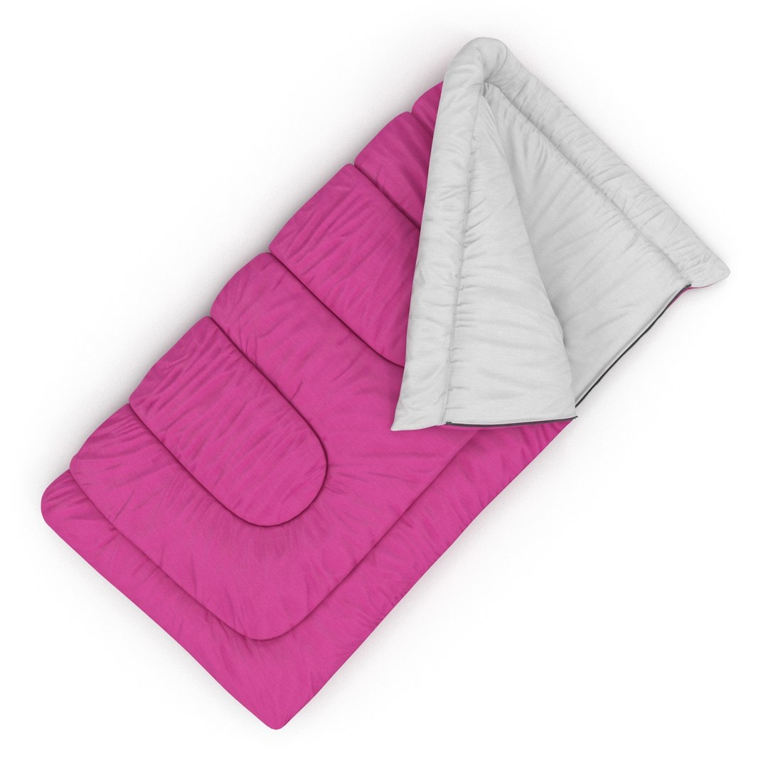 3d sleeping bag pink modeled model