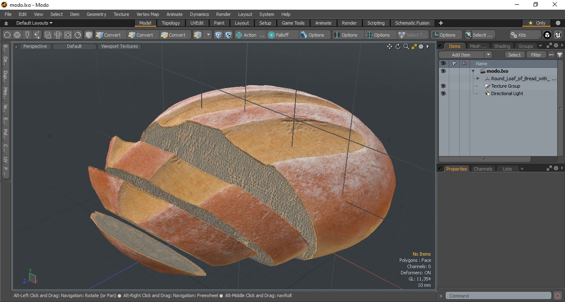 Round Loaf Of Bread With Sliced Pieces Model - TurboSquid 2244920