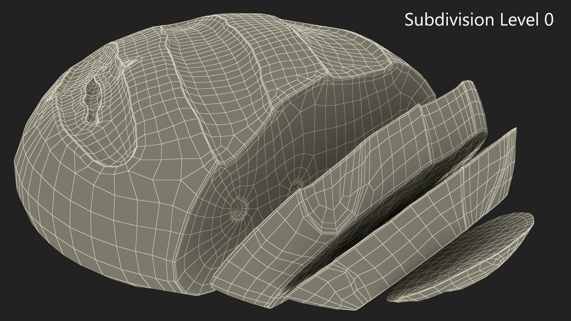 Round Loaf Of Bread With Sliced Pieces Model - TurboSquid 2244920