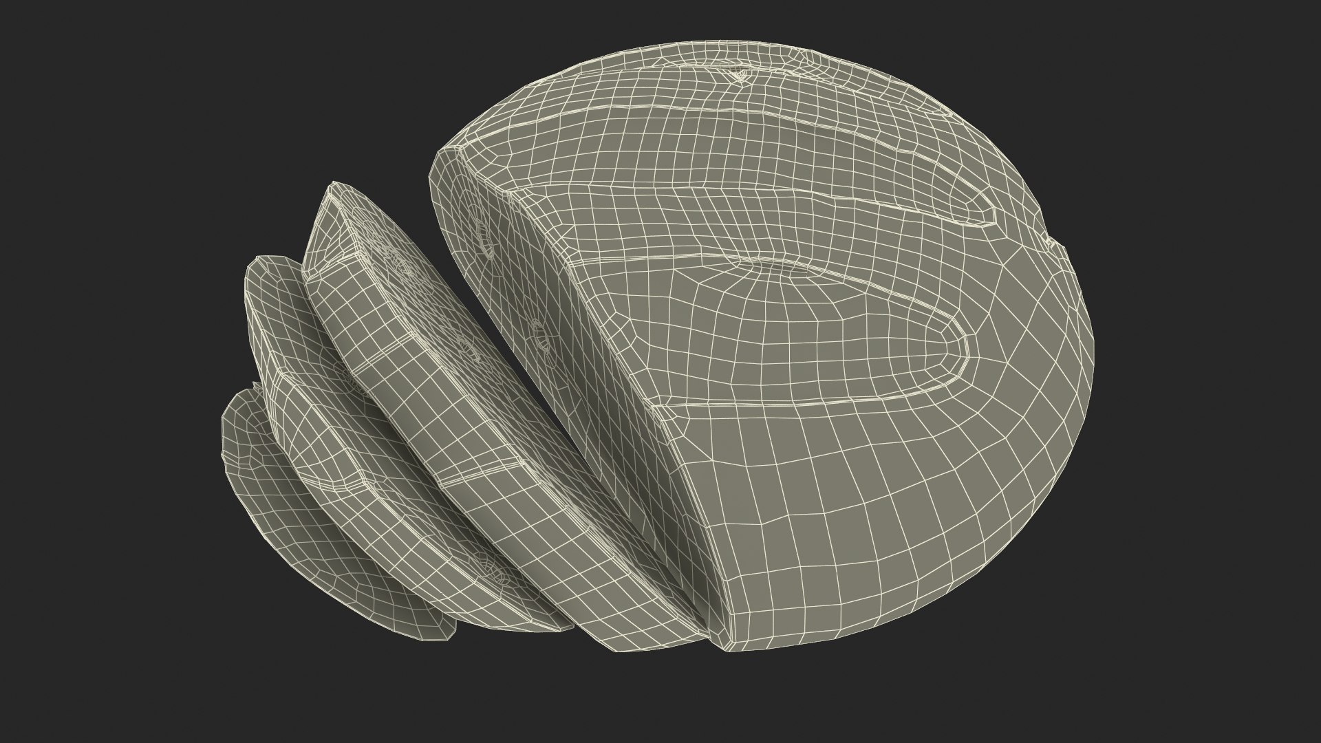 Round Loaf Of Bread With Sliced Pieces Model - TurboSquid 2244920