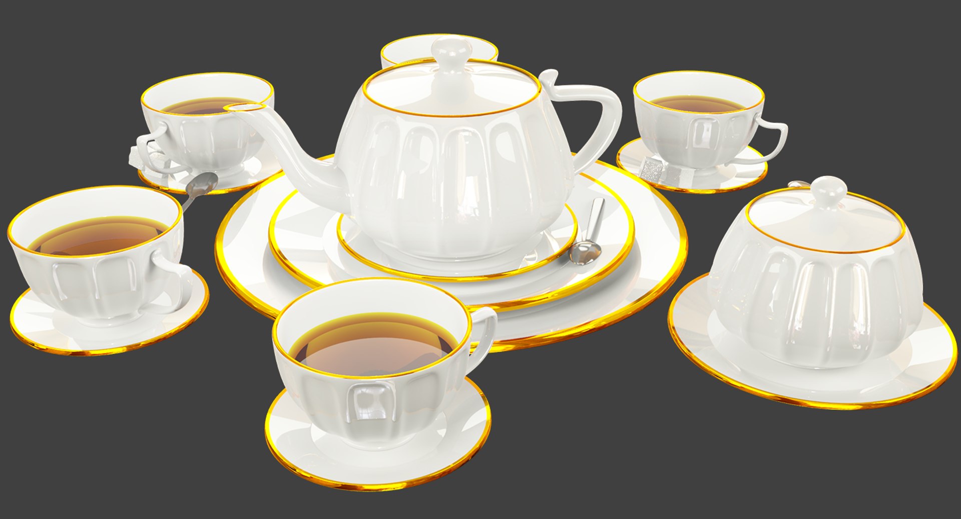 3d tea set
