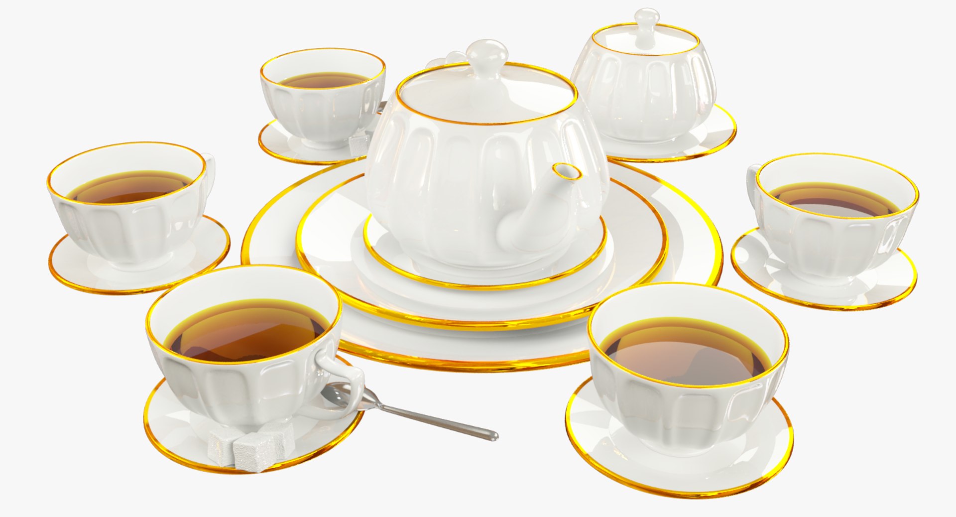 3d tea set