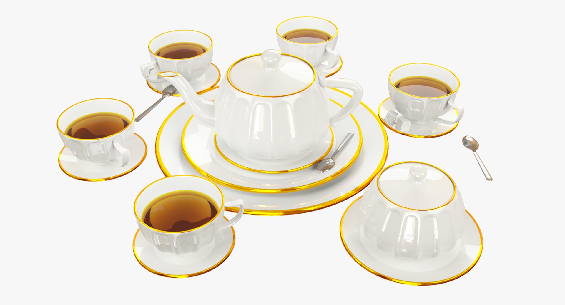 3d tea set