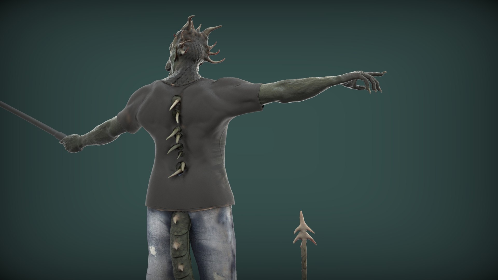 human lizard 3d model