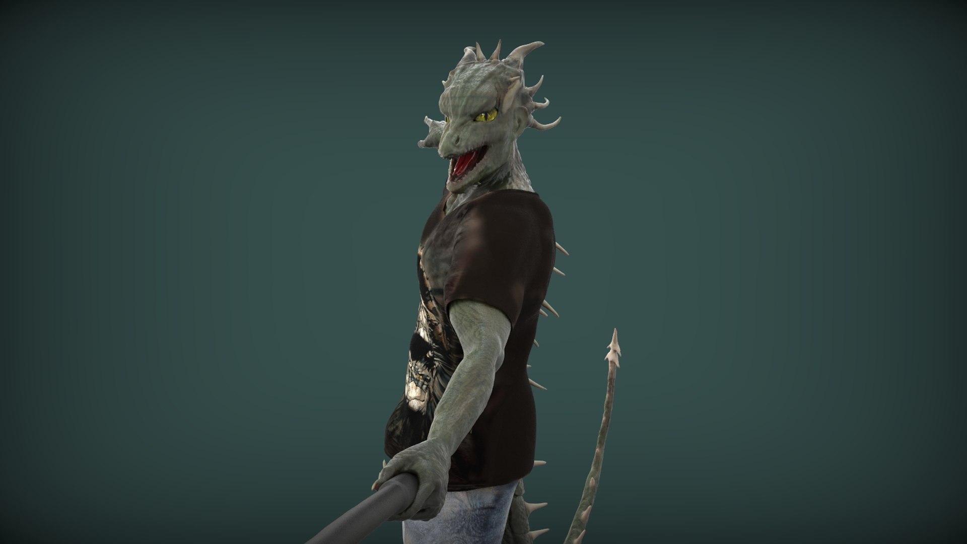 human lizard 3d model