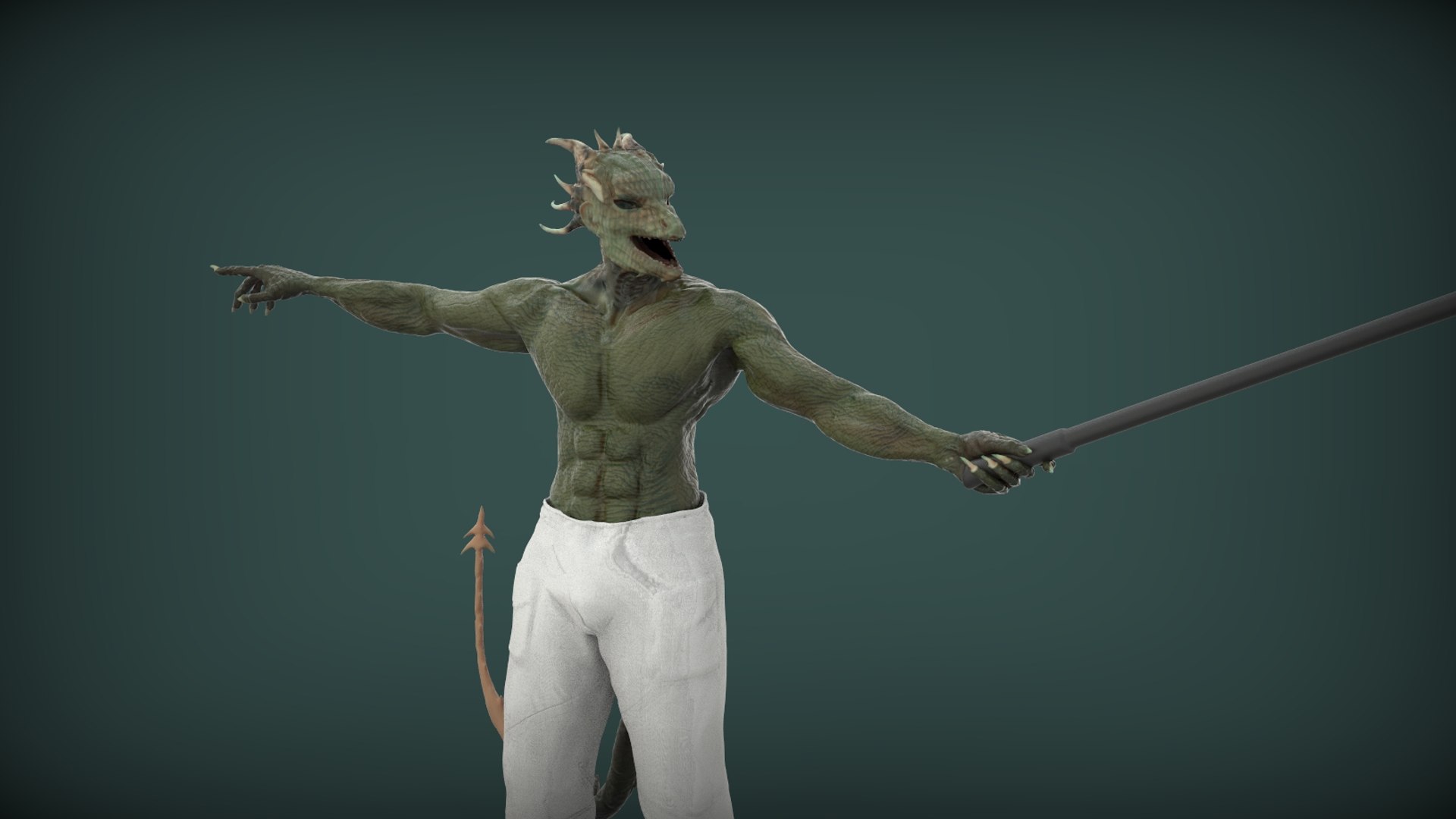 human lizard 3d model