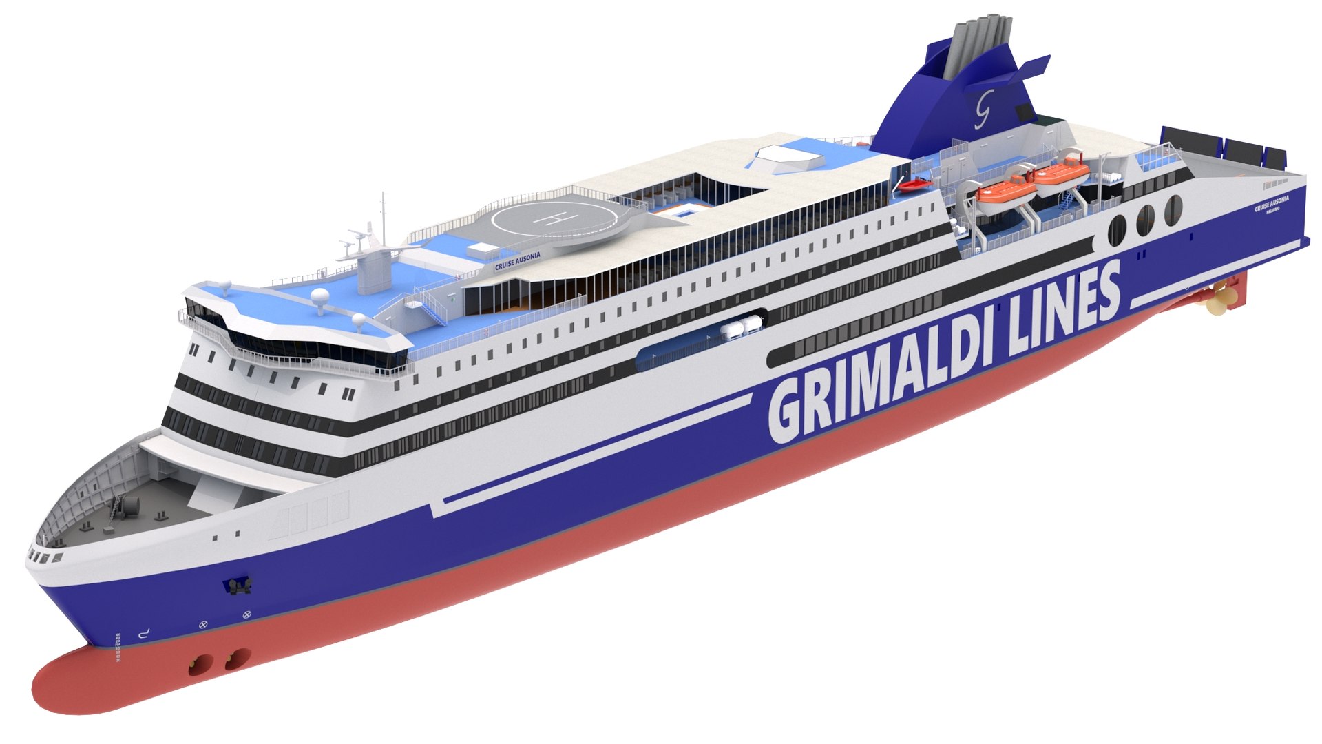 3D Cruise Ausonia - Grimaldi - TurboSquid 1693513