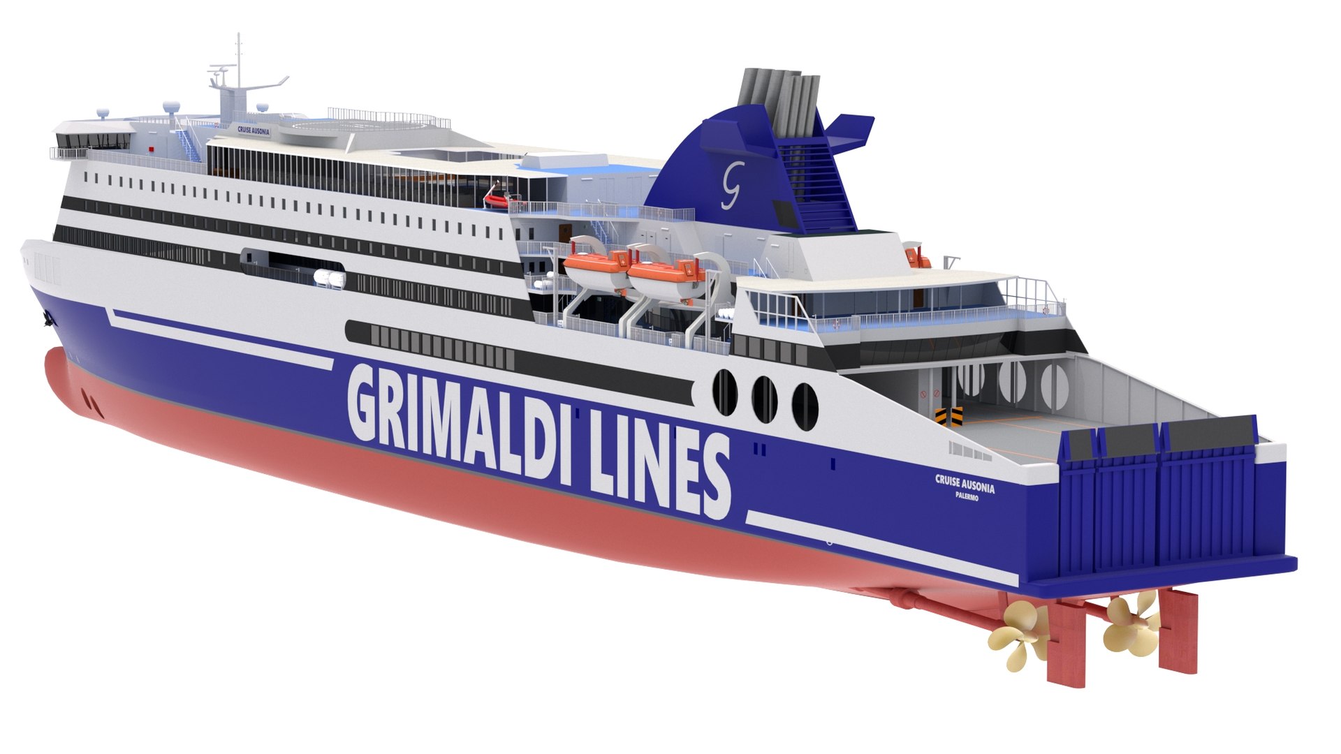 3D Cruise Ausonia - Grimaldi - TurboSquid 1693513