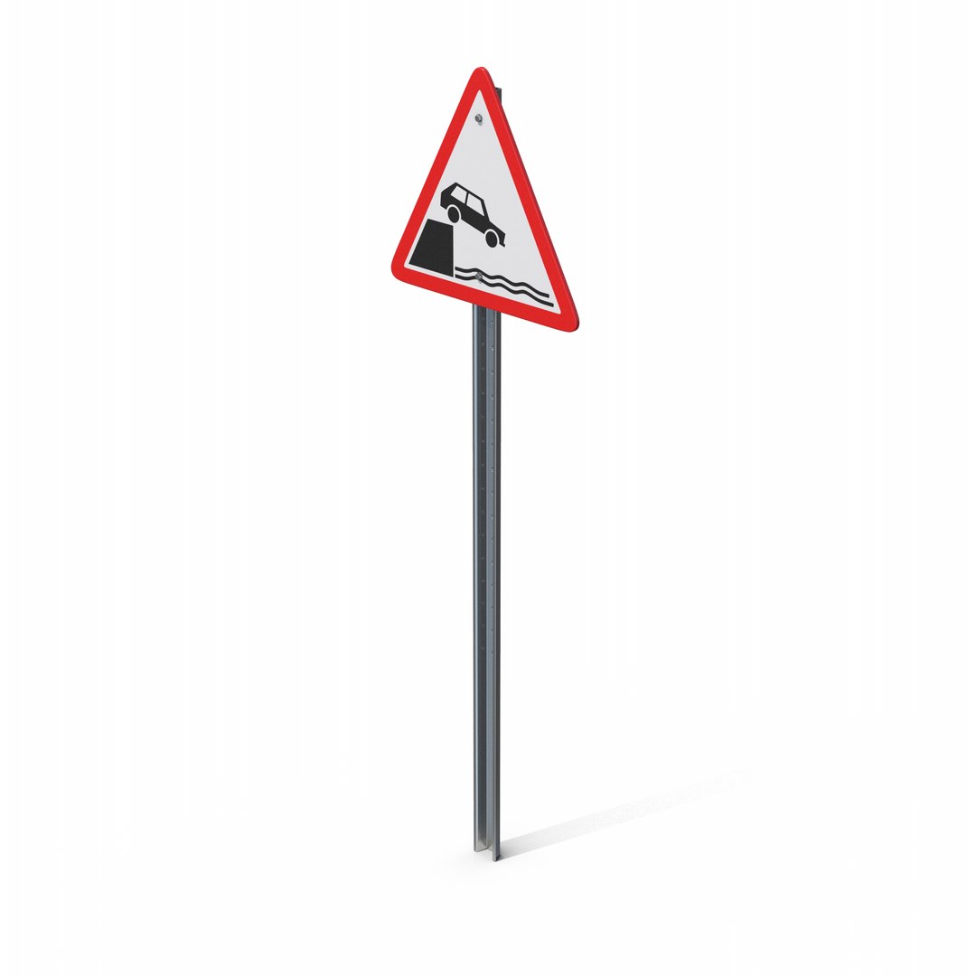 3D Quayside Or River Bank Road Sign Model - TurboSquid 2106636