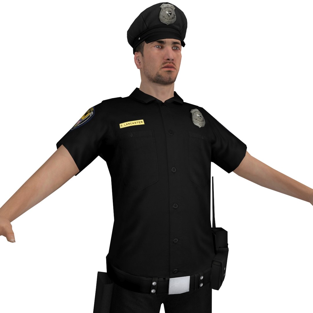 3d Rigged Police Officer