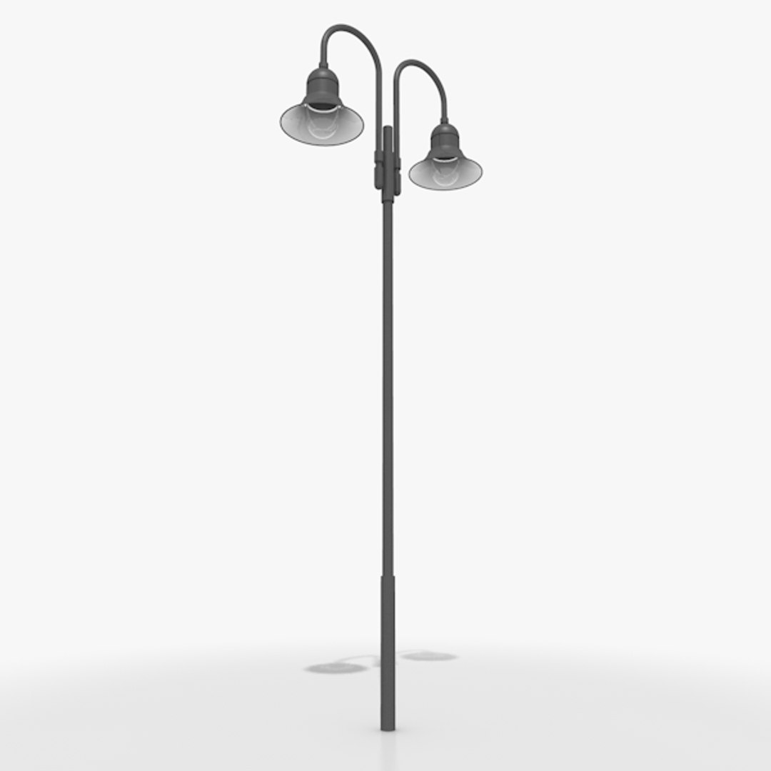 3d Model Double Pole Luminaire Light