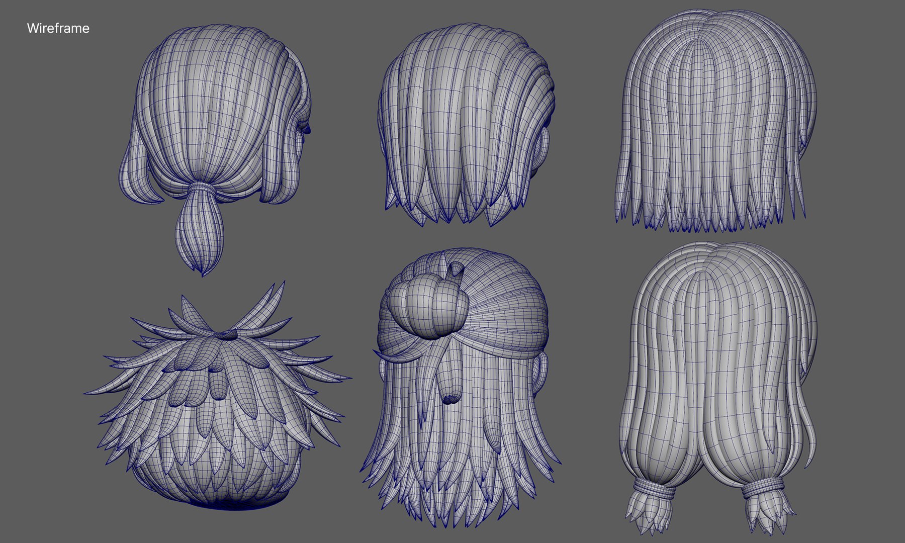 3D Stylized Hair Vol2 Model - TurboSquid 2294471