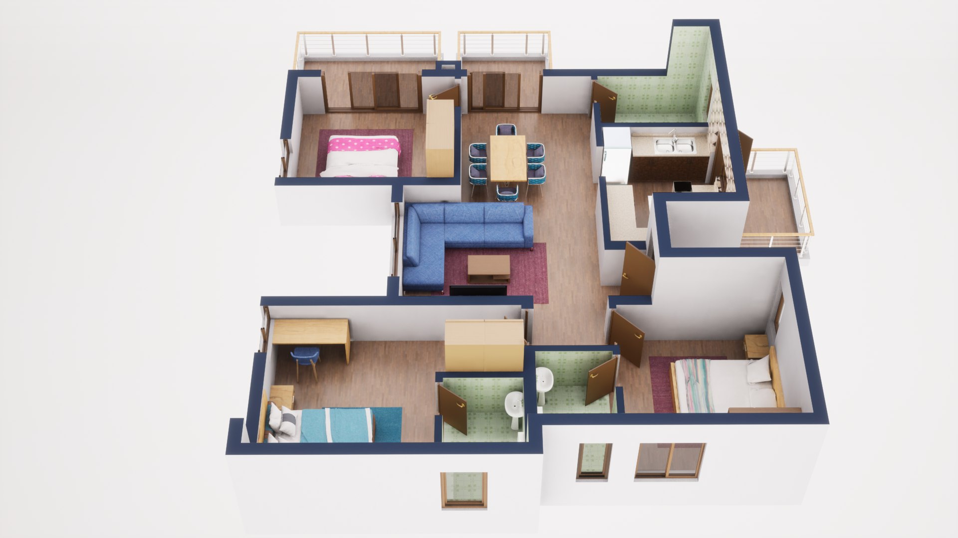 3D Floor Plan 42 3D - TurboSquid 1972102