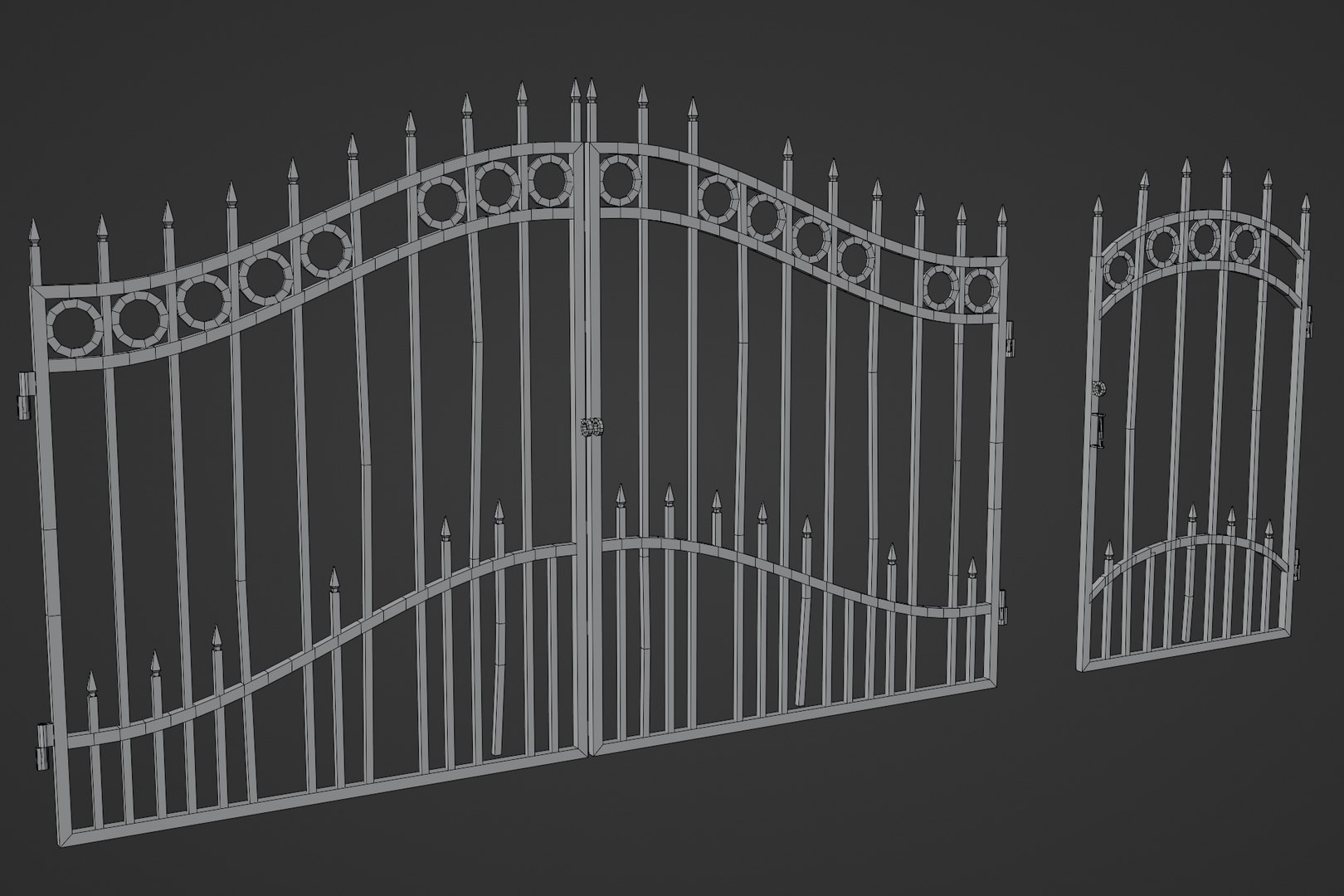 Stone Wall With A Gate 3D Model - TurboSquid 2259377