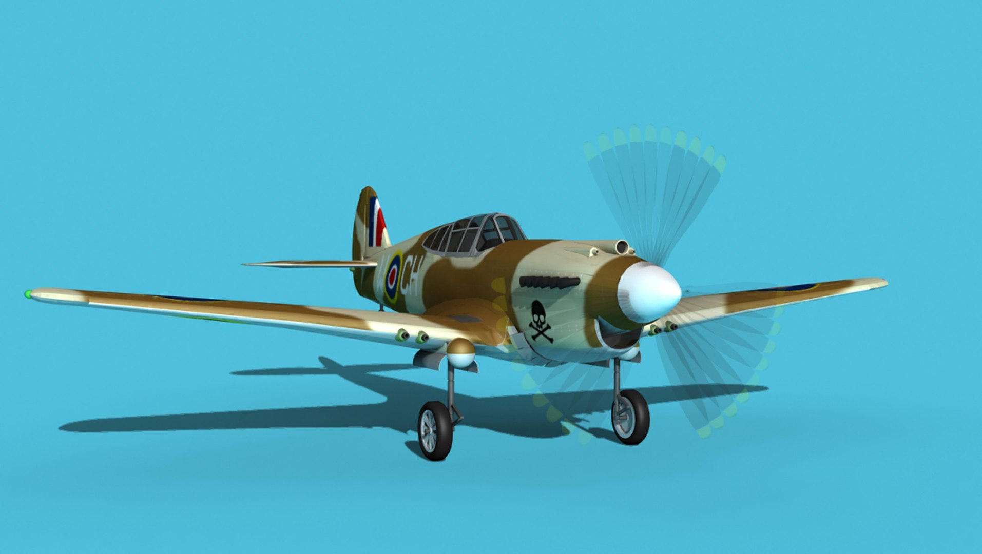Curtiss P-40B Tomahawk V05 RAF 3D Model - TurboSquid 1914770
