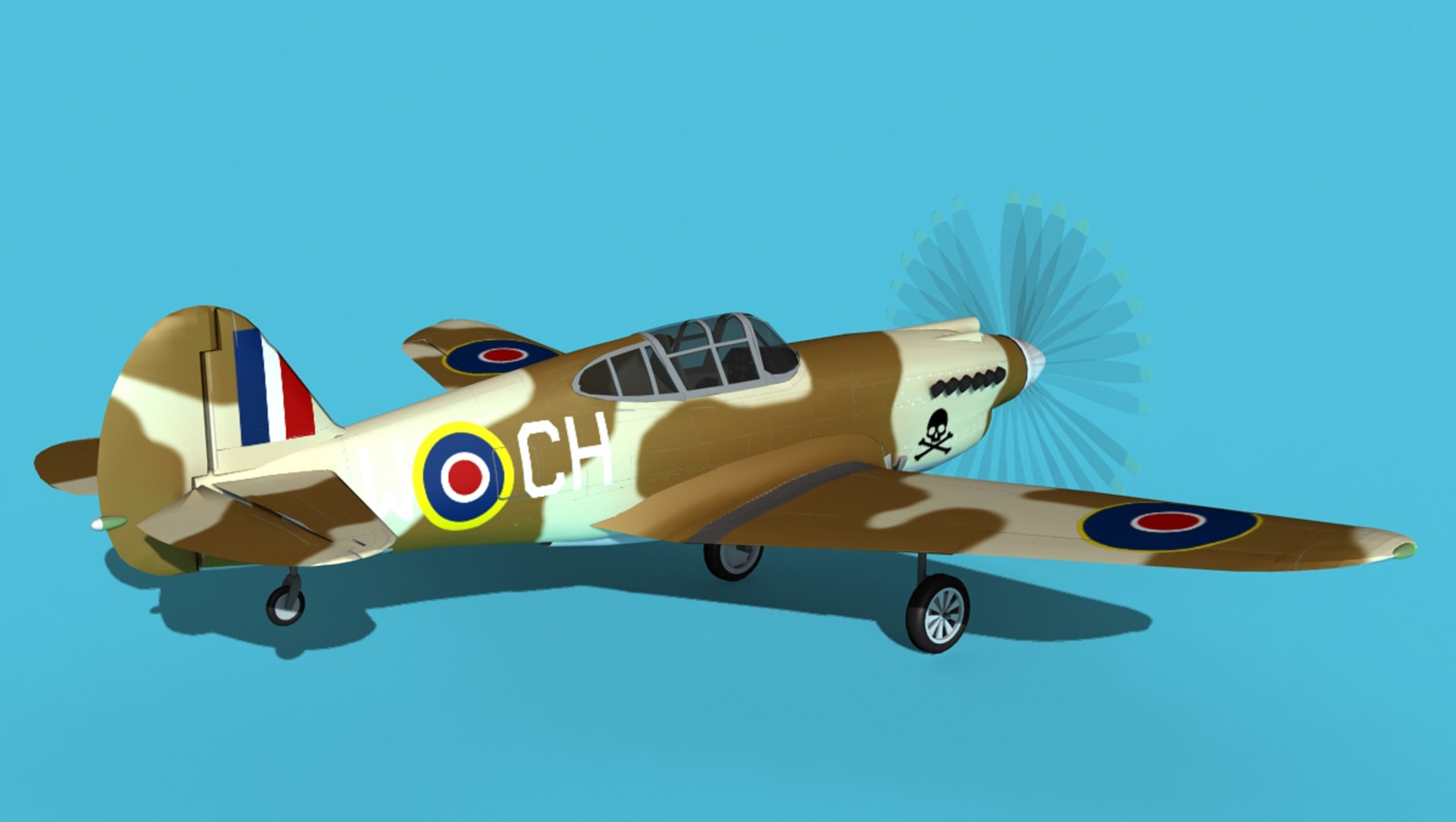 Curtiss P-40B Tomahawk V05 RAF 3D Model - TurboSquid 1914770