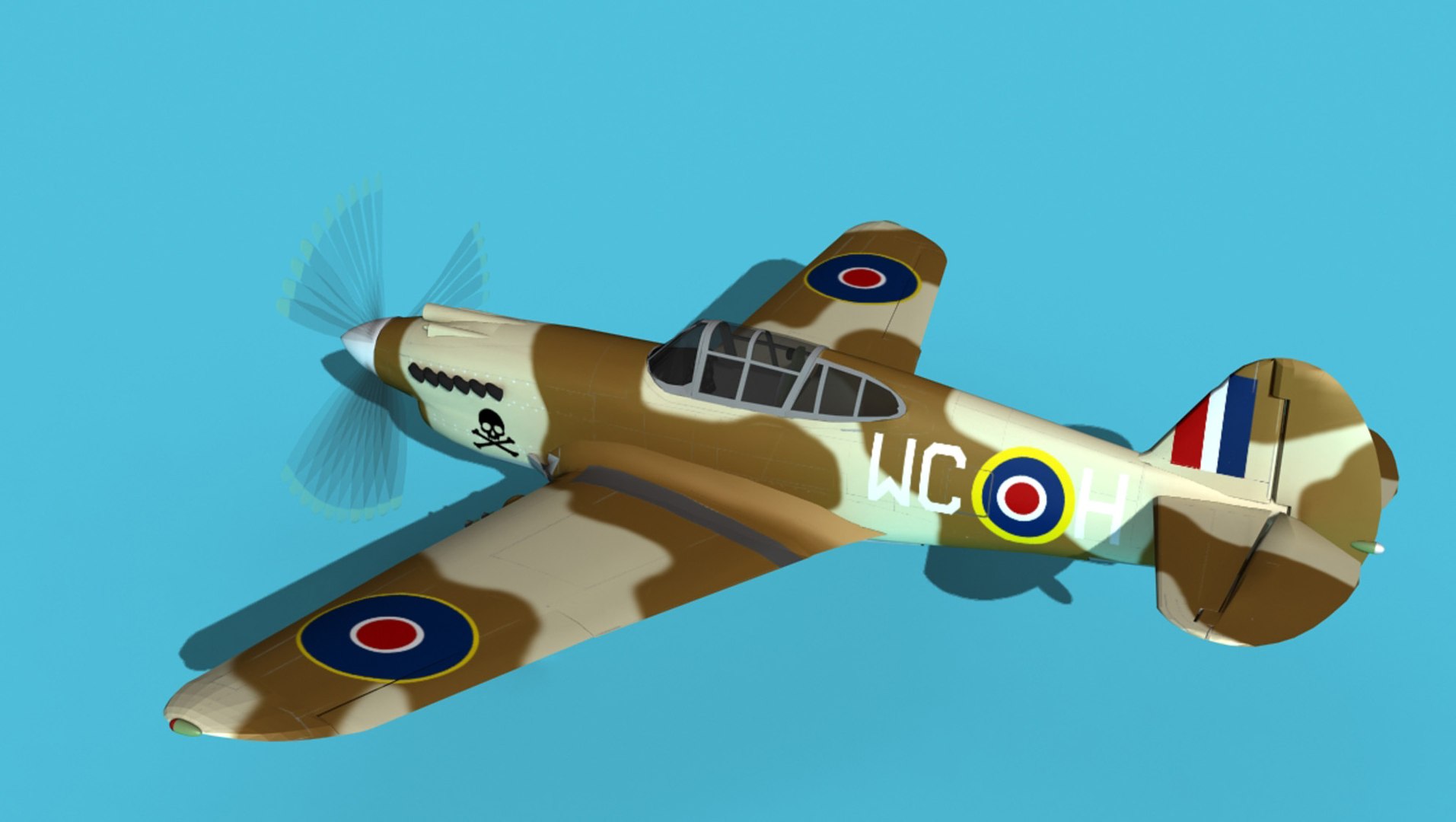 Curtiss P-40B Tomahawk V05 RAF 3D Model - TurboSquid 1914770