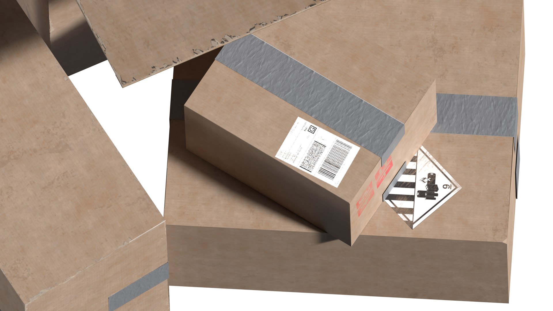 Cardboard Boxes Model - TurboSquid 2052326