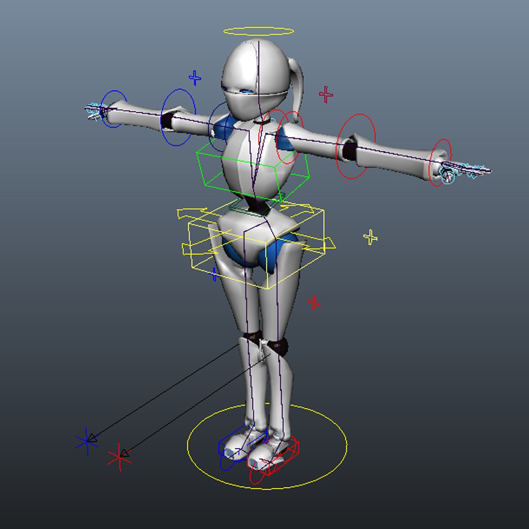 Robotic Character Rigged Obj