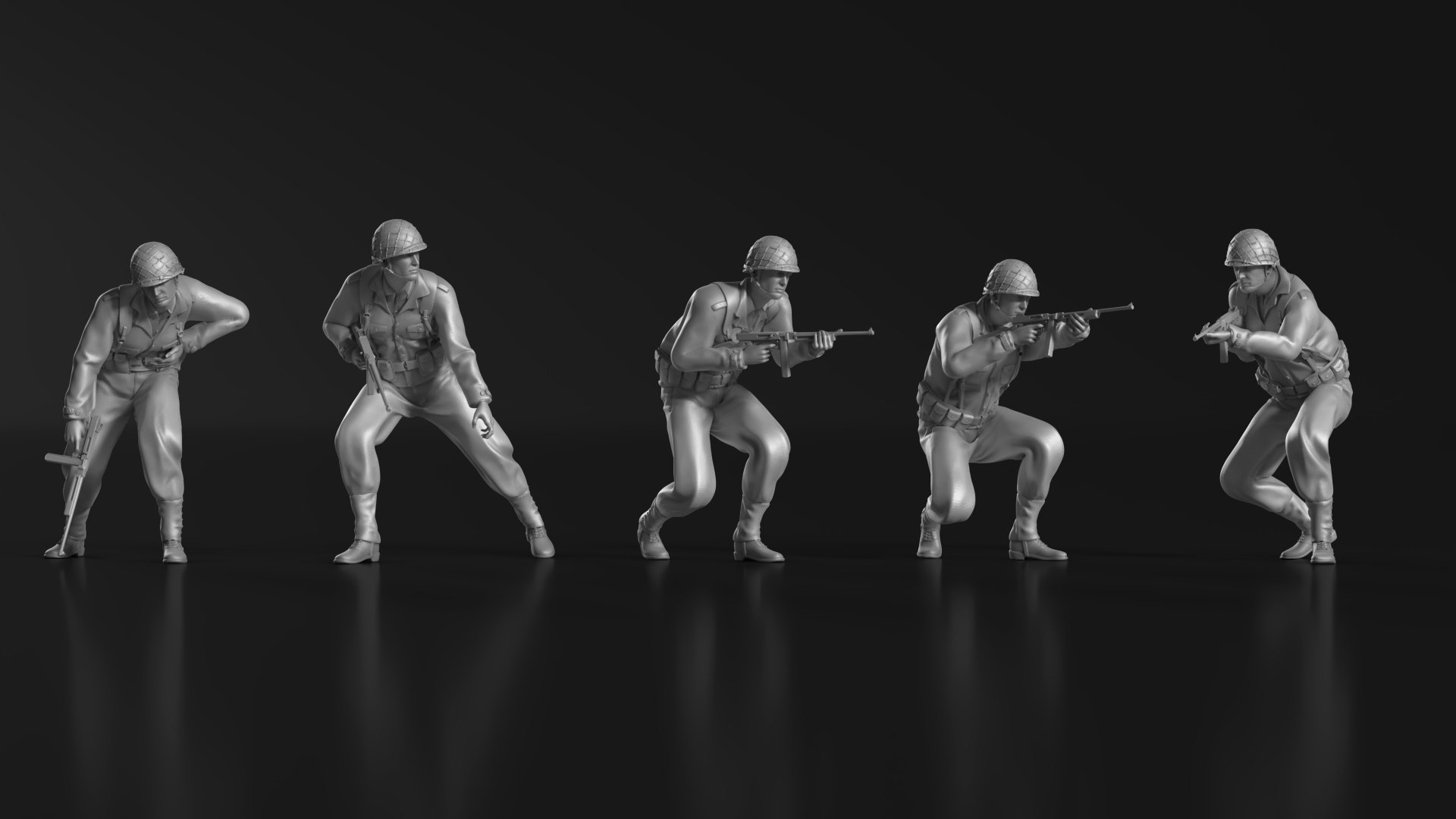 3D Model WWII Soldier Set 04 - TurboSquid 2148897