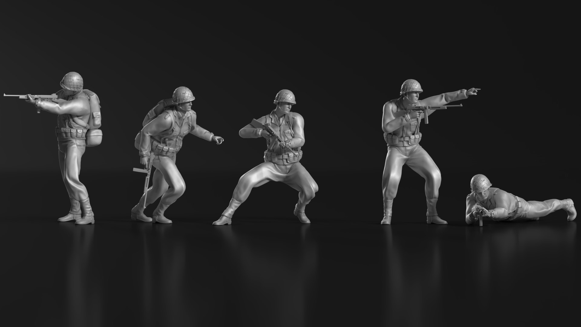 3D Model WWII Soldier Set 04 - TurboSquid 2148897