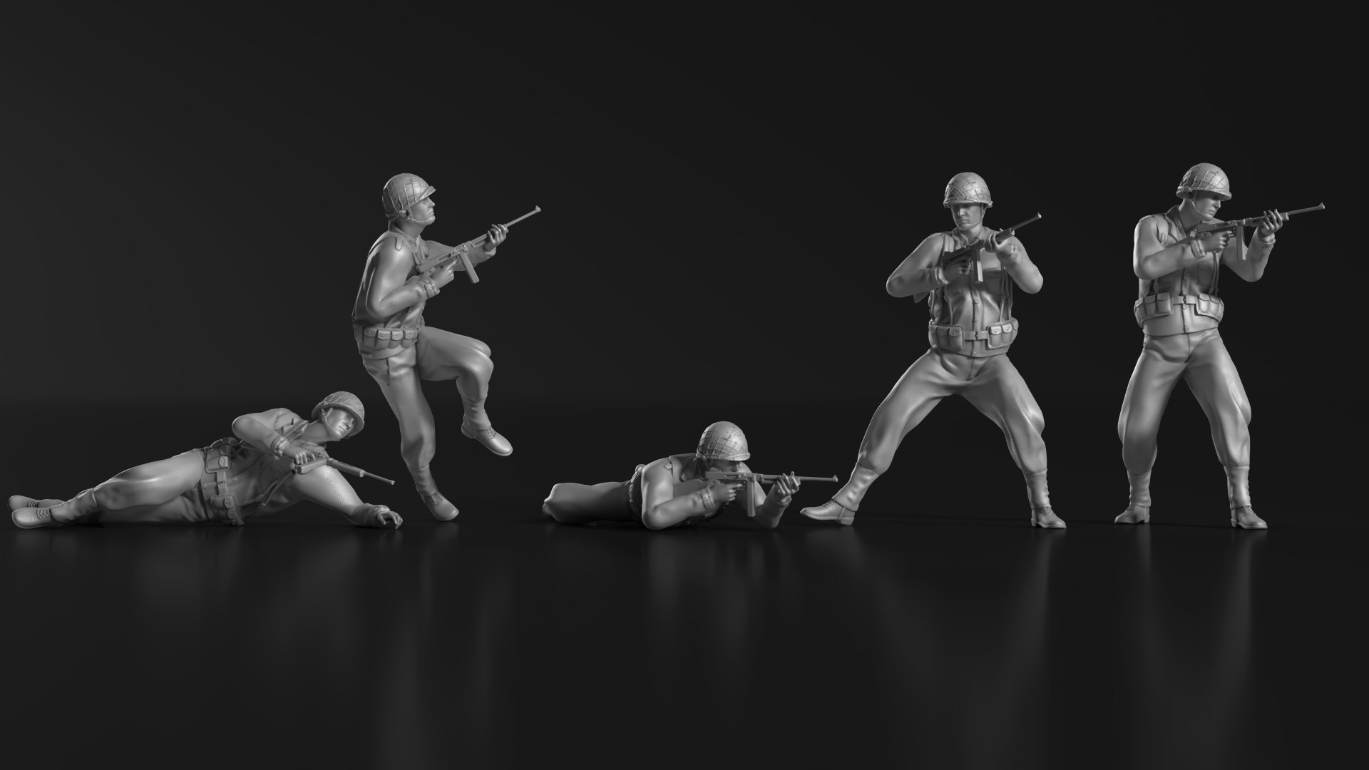 3D Model WWII Soldier Set 04 - TurboSquid 2148897