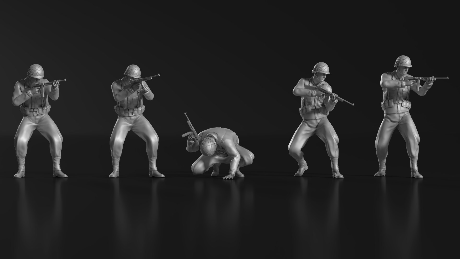 3D Model WWII Soldier Set 04 - TurboSquid 2148897