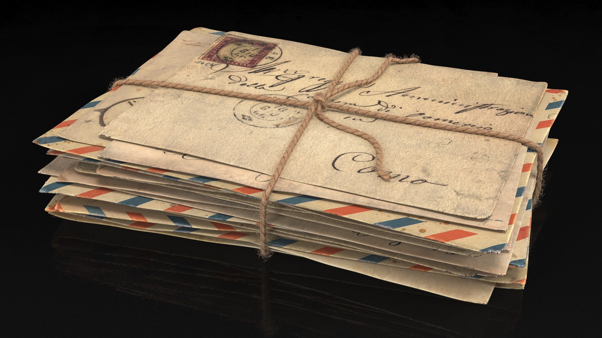 3D Old Letters Package Thick Fur Model - TurboSquid 1934988