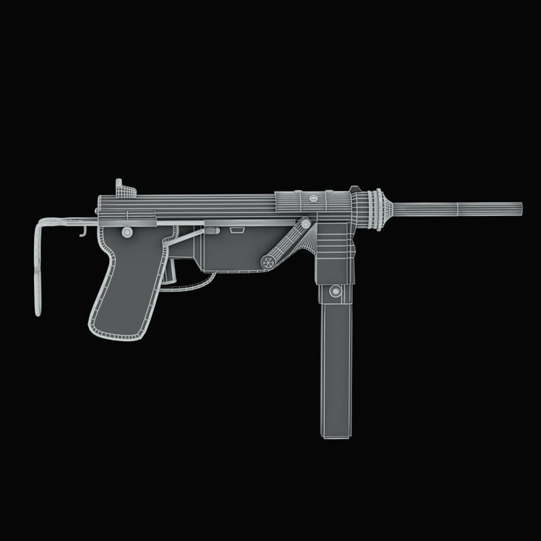 3d Model M3 Submachine Gun Pistol