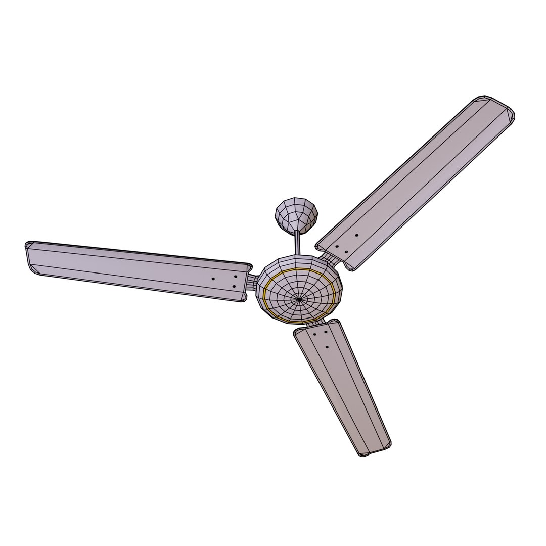 3D Low Poly Ceiling Fan Model - TurboSquid 2369684