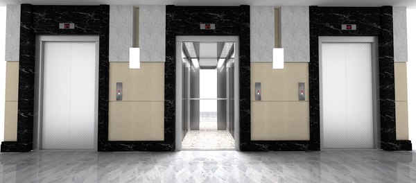 dual door elevator 3d model