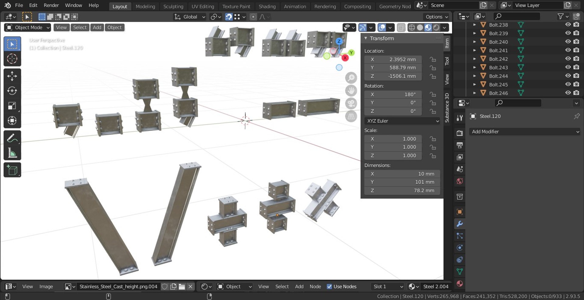 Steel Construction Font - Punctuation Marks 3D Model - TurboSquid 1894767