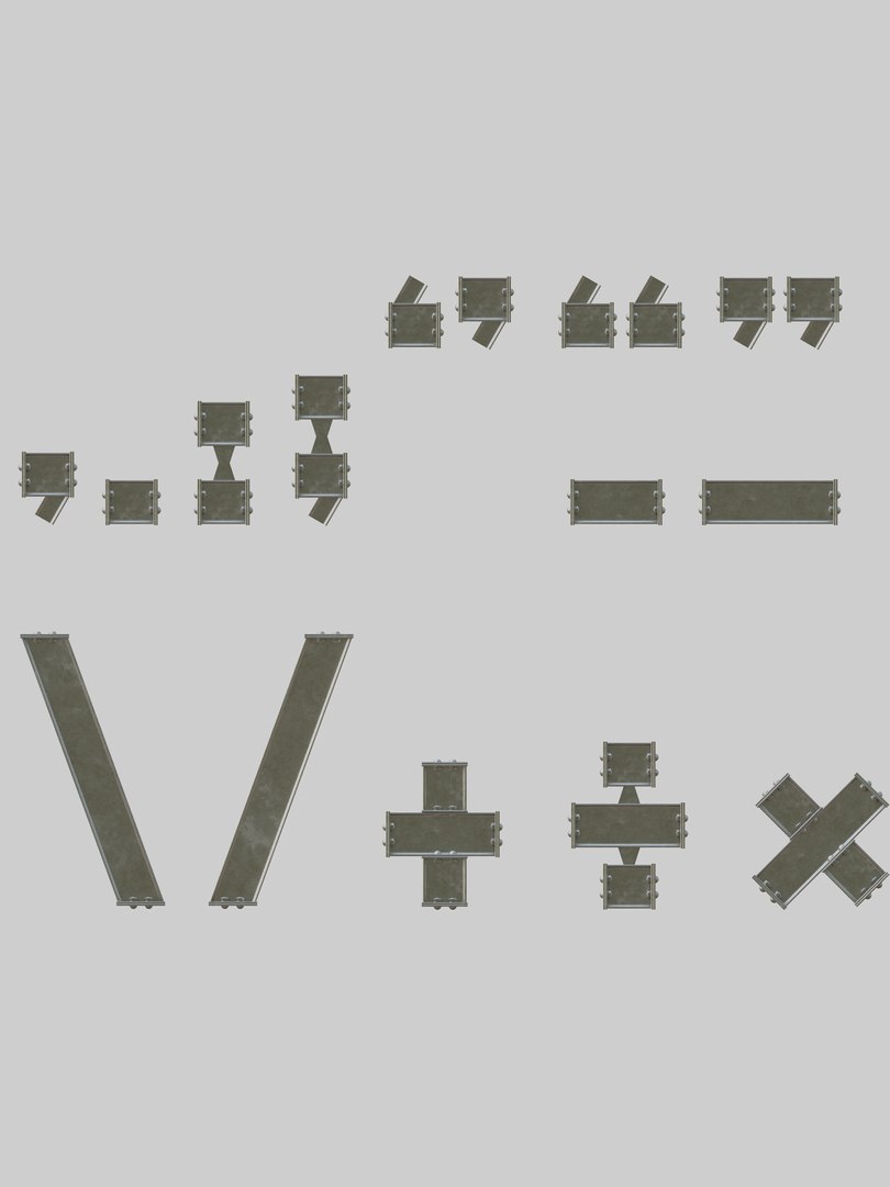 Steel Construction Font - Punctuation Marks 3D Model - TurboSquid 1894767
