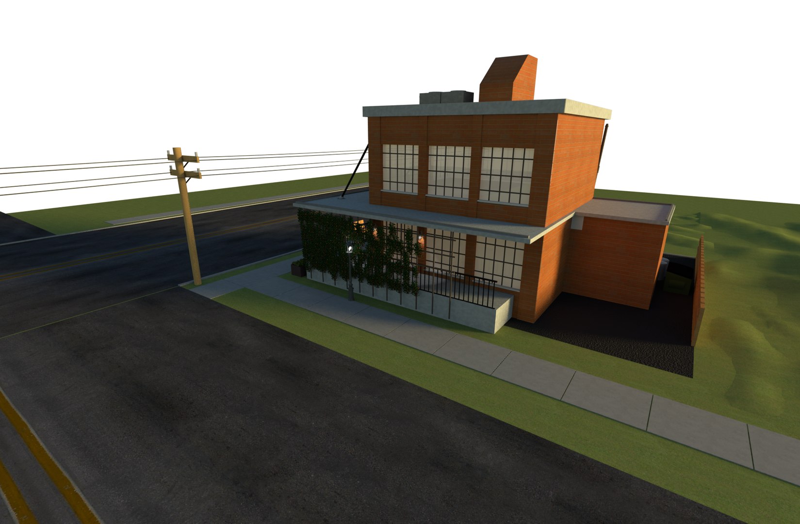 3d model brick building